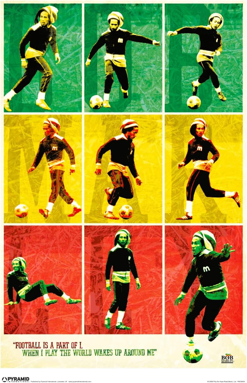 Bob Marley Poster - Bob Marley Football - 11 x 17 Poster Print Wall Art ...