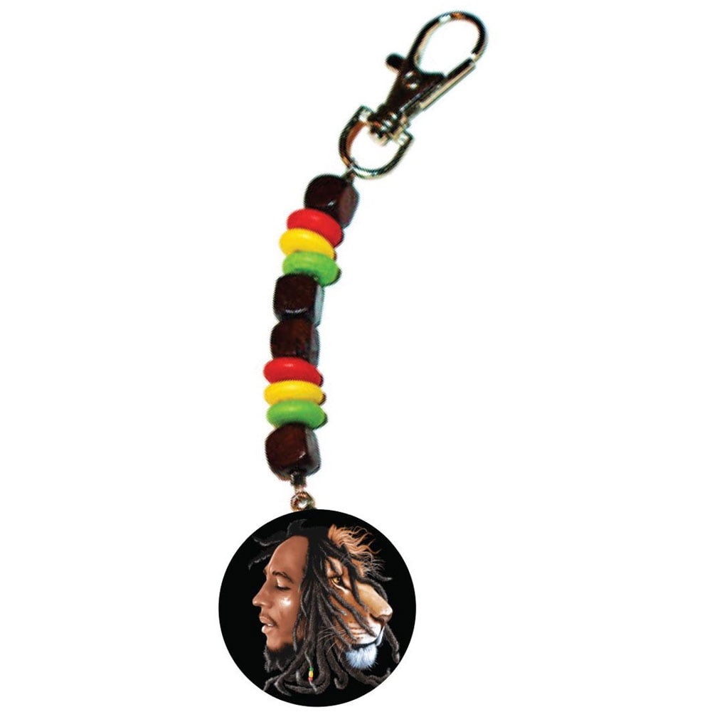Bob Marley Profile Beaded Keychain Spinner Key Chain Multi - Walmart.com