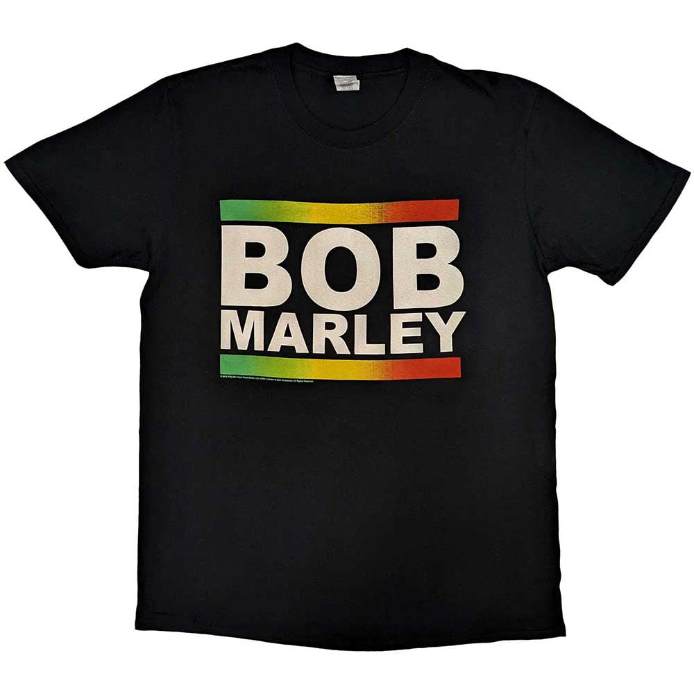 Bob Marley T Shirt Rasta Band Block Jamaica logo Official Mens Black ...
