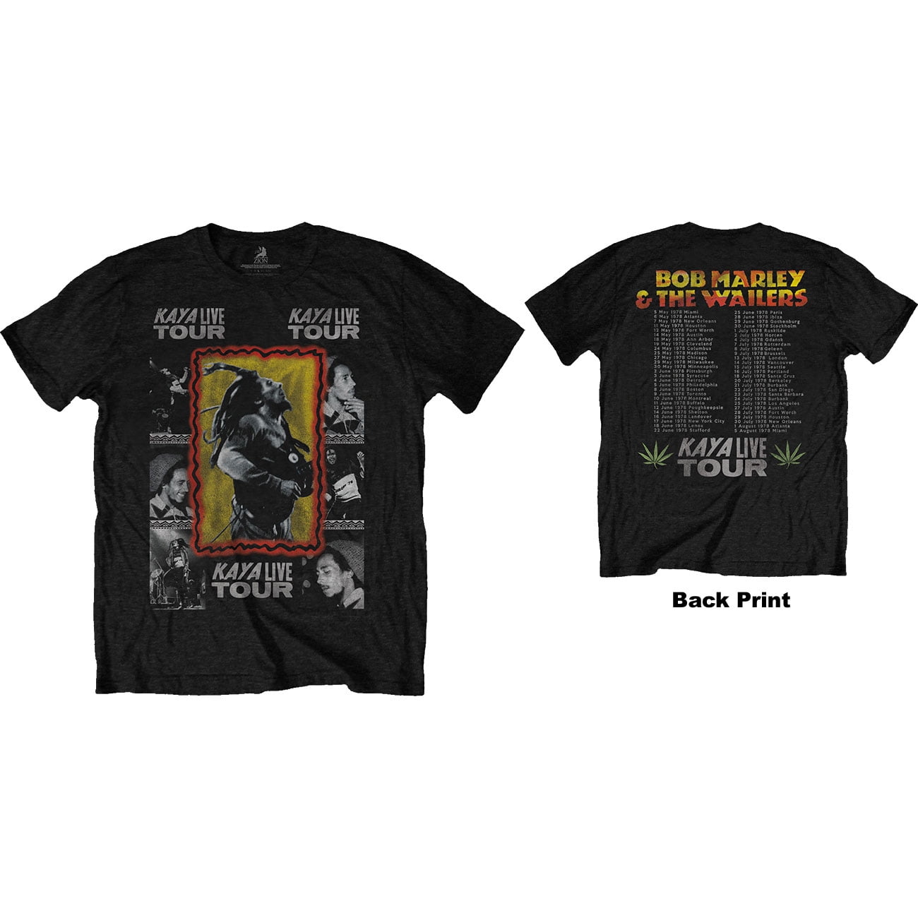 Bob Marley Unisex T-Shirt Kaya Tour (Back Print) (Small) - Walmart.com