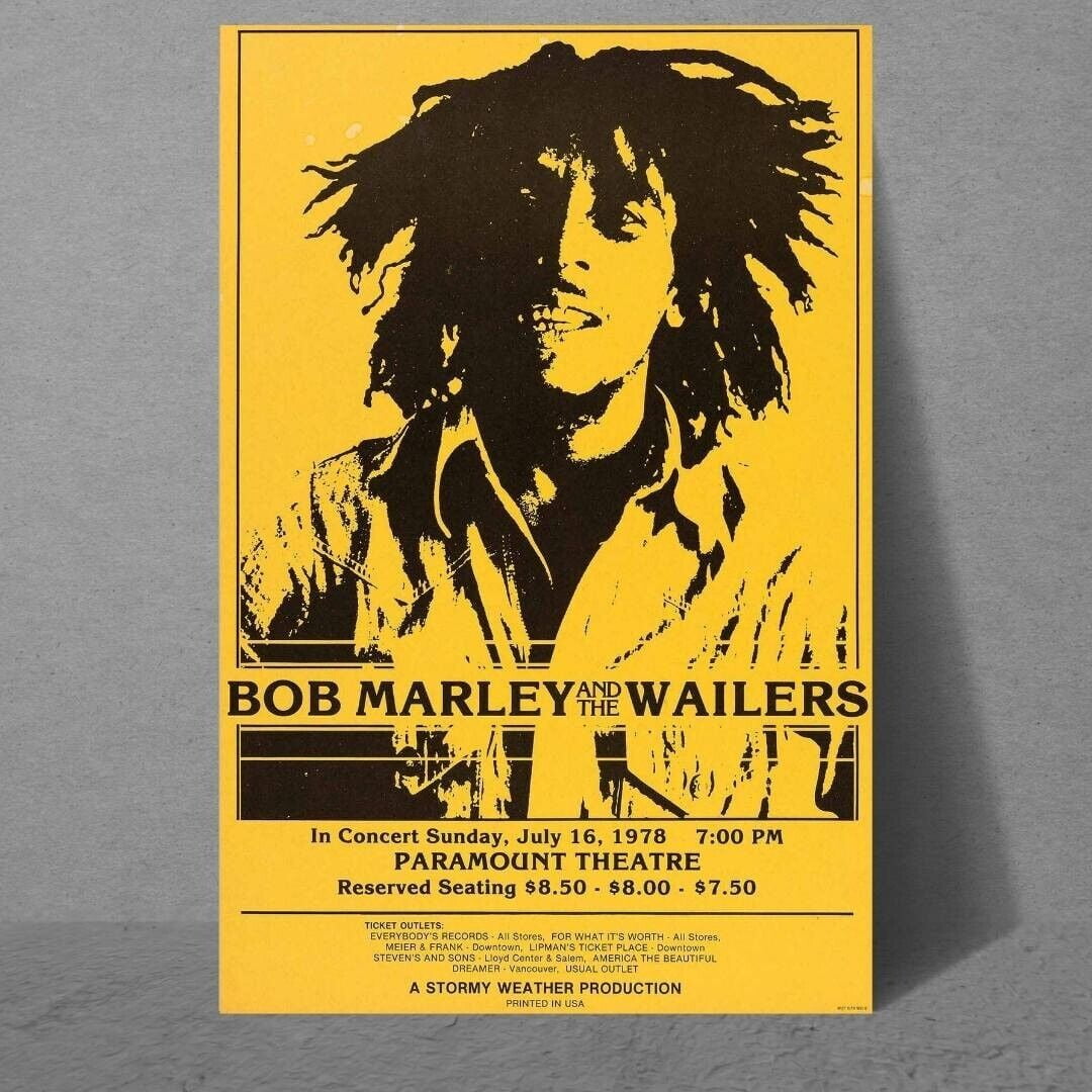 Bob Marley and the Wailers reggae be happy r&b poster paramount theatre ...