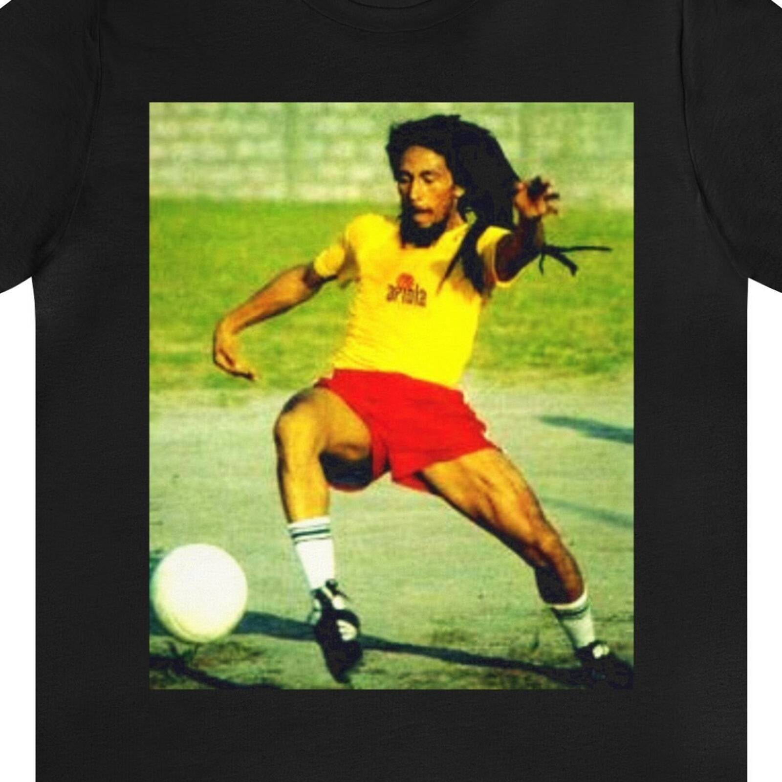 Bob Marley soccer shirt, Bob Marley playing football, One Love Wailers ...