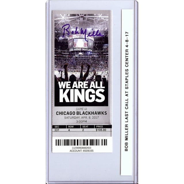 Bob Miller Signed Autograph Ticket Kings Last Call at Staples 4-8-17 ...