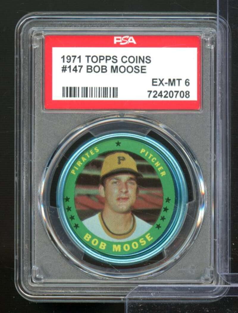 Bob Moose 1971 Topps Coins #147 PSA 6 - Walmart.com