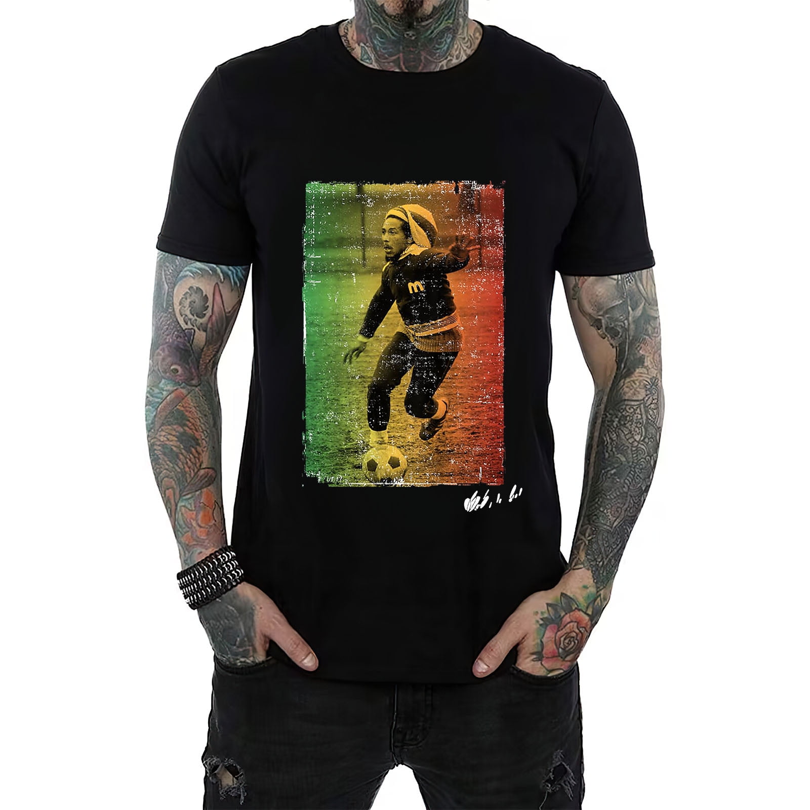 Bob Rapper Marley Football Mens Soft Tour 2024 Official T Shirts Retro ...