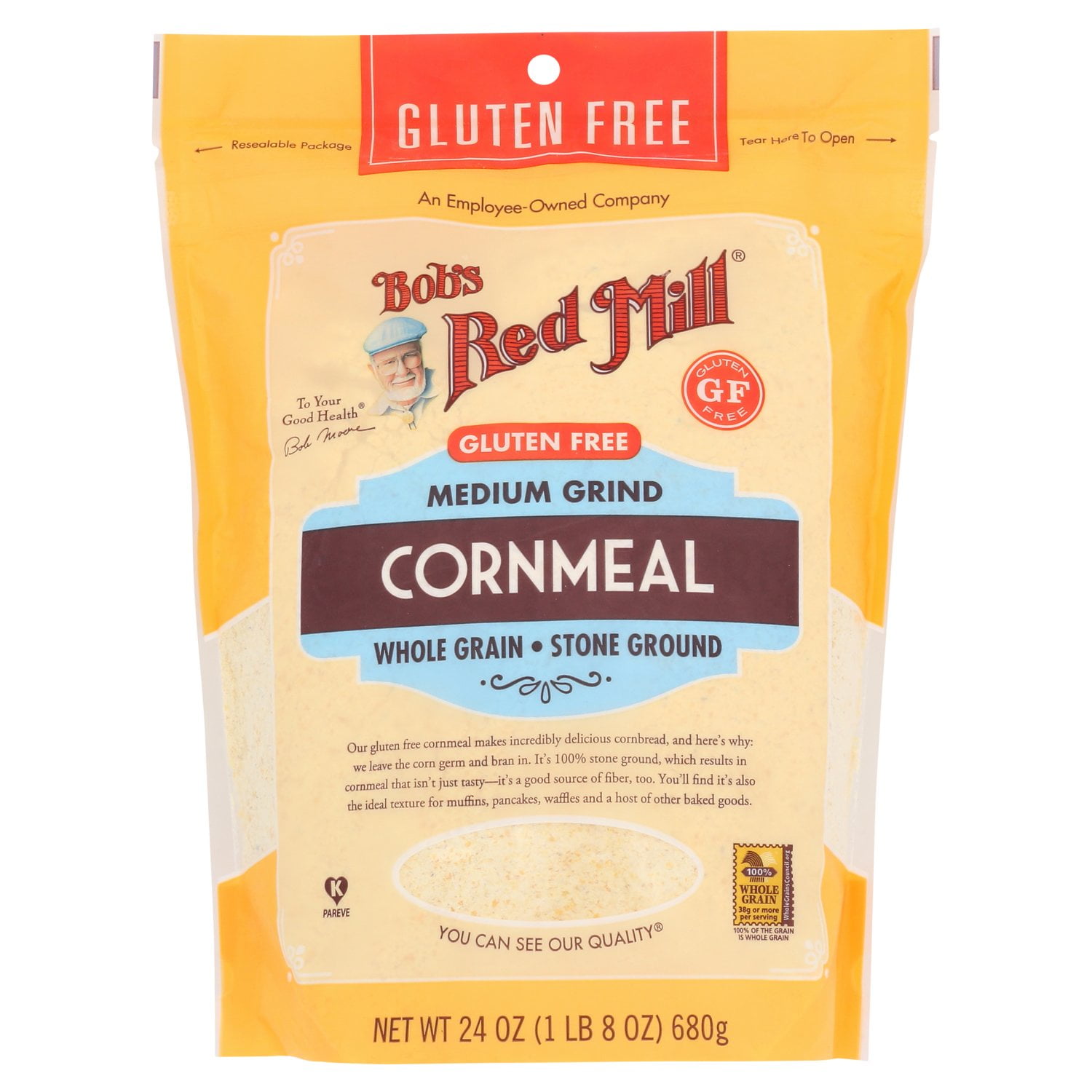 Bob Red Mill Cornmeal Ground Medium 24 oz Package May Vary - Walmart.com