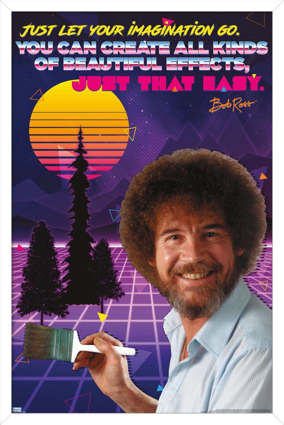 Bob Ross - 80s Wall Poster, 14.725" x 22.375", Framed - Walmart.com