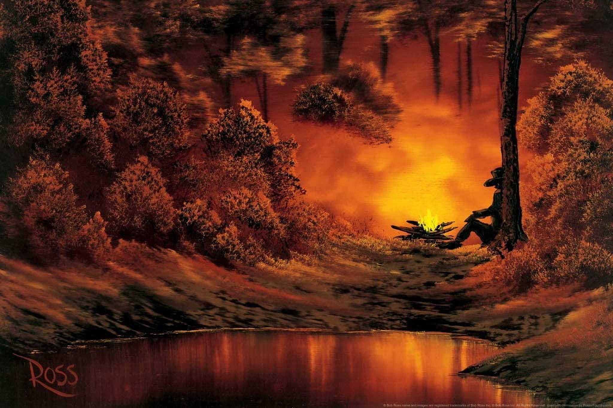 Bob Ross Campfire Art Print Painting Bob Ross Poster Bob Ross ...