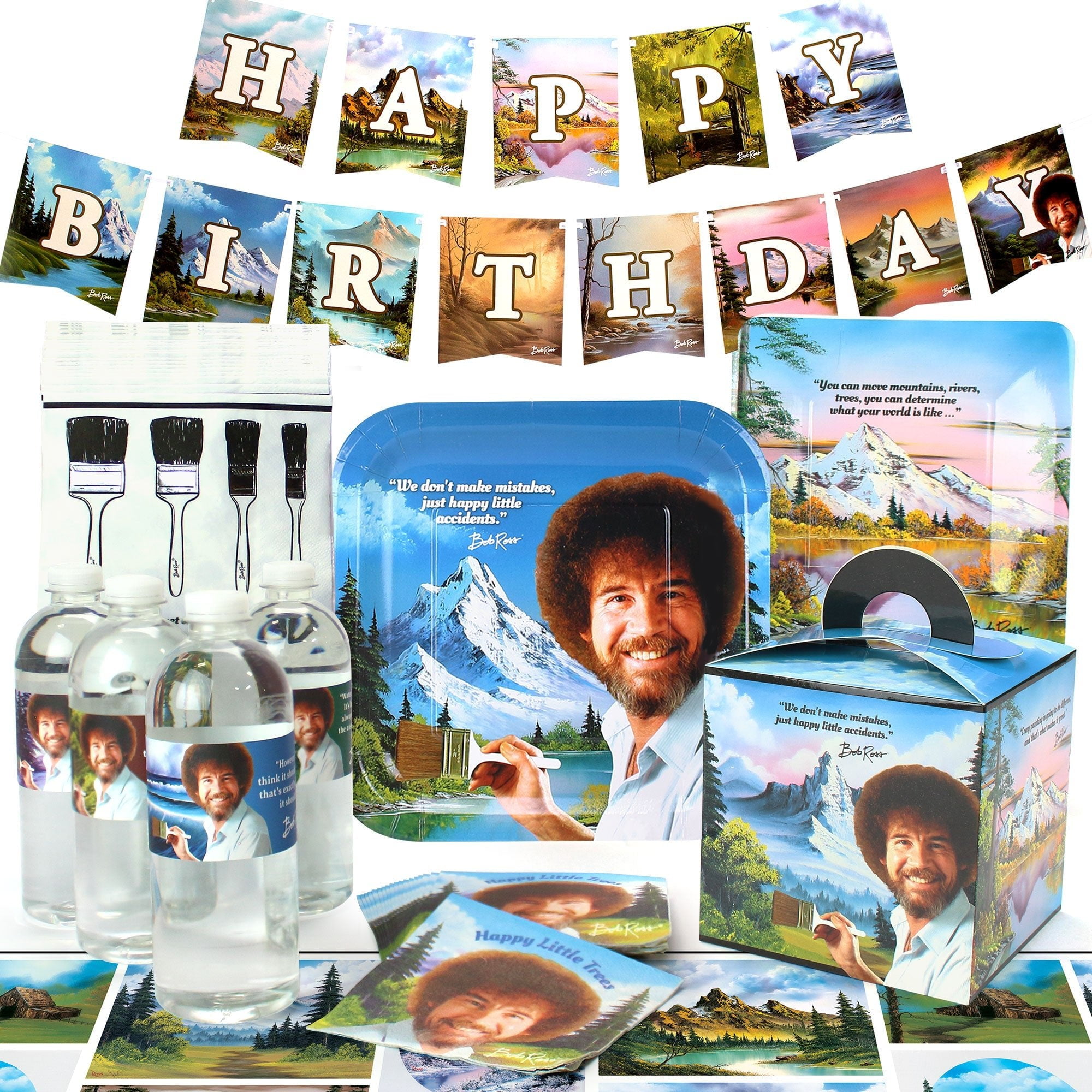 Prime Party Bob Ross Deluxe Party Supplies Set, Birthday Decorations ...