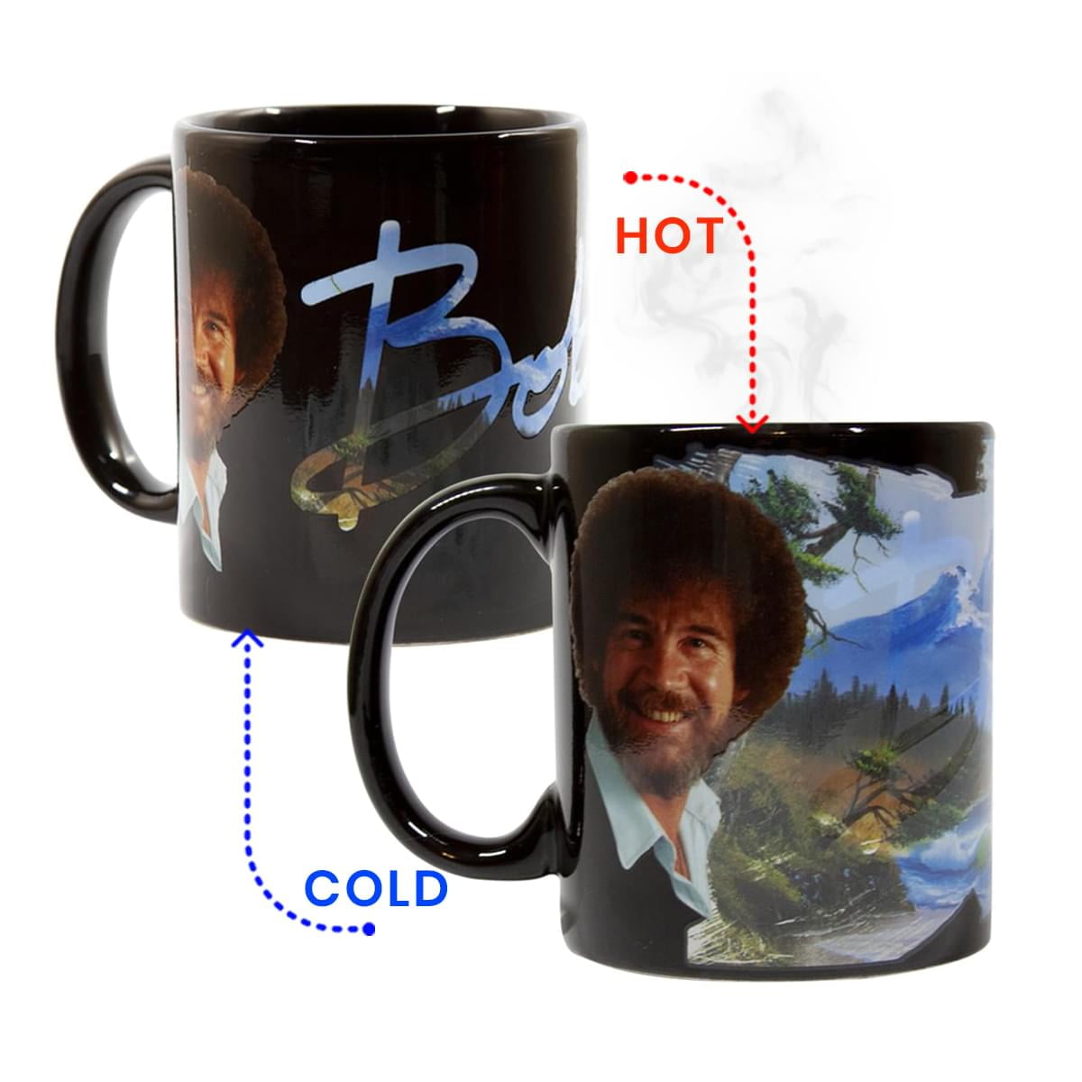 Bob Ross 12oz Ceramic Coffee Mug - Officially Licensed, Color Changing ...