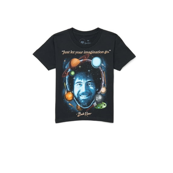 Bob Ross Boys' Galaxy Graphic Cotton Tee with Short Sleeves, Sizes 4-18 ...