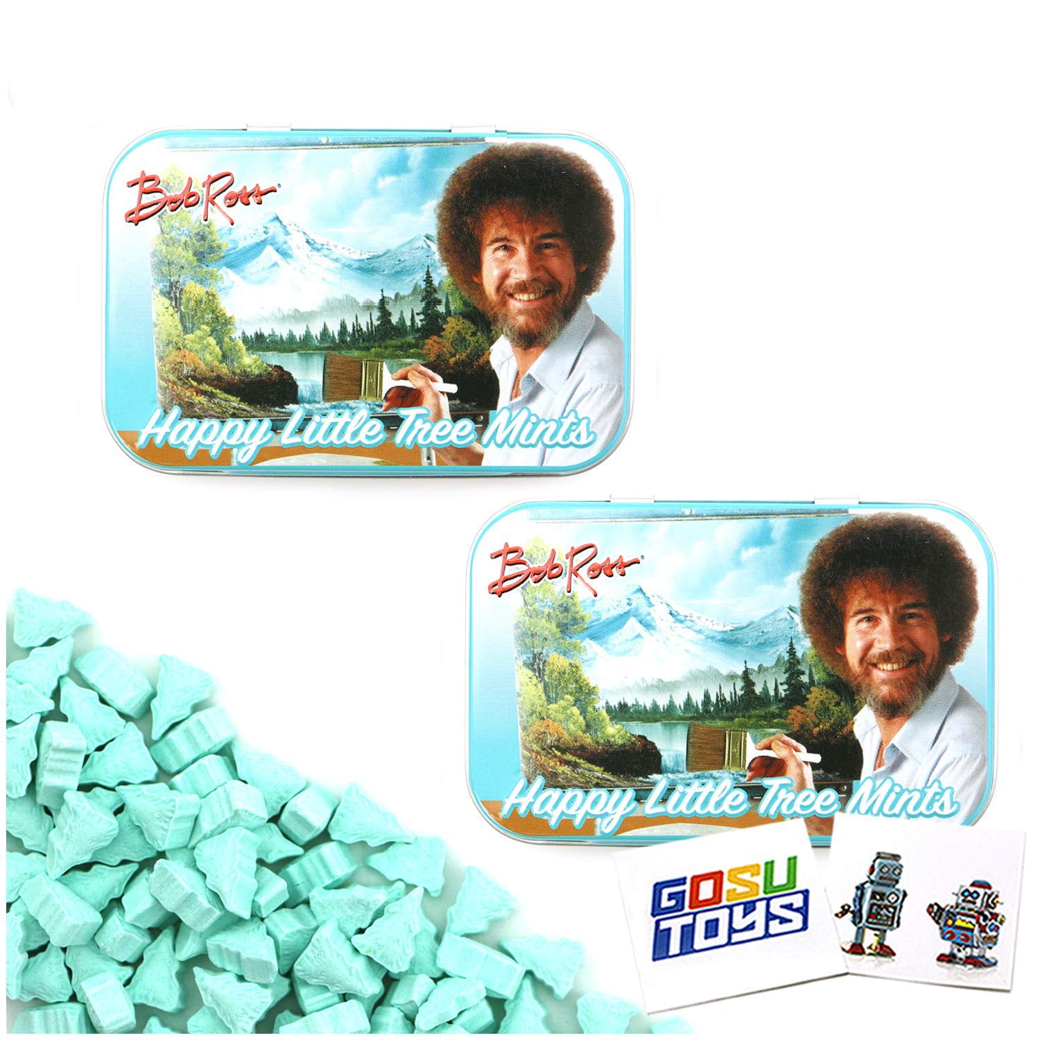 Bob Ross Happy Little BCF26 Tree Mints Tin Candy (2 Pack) Peppermint ...