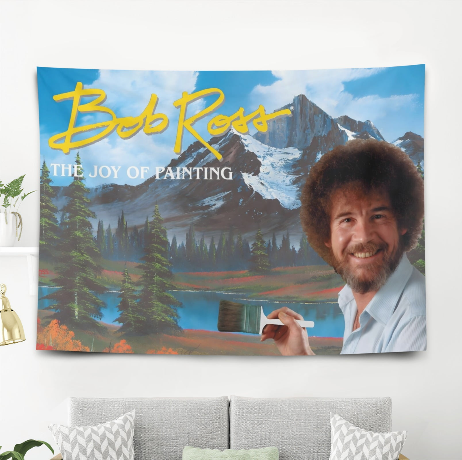 Bob Ross The Joy of Painting-Theme Anti-pilling Tapestry Gift Wall ...