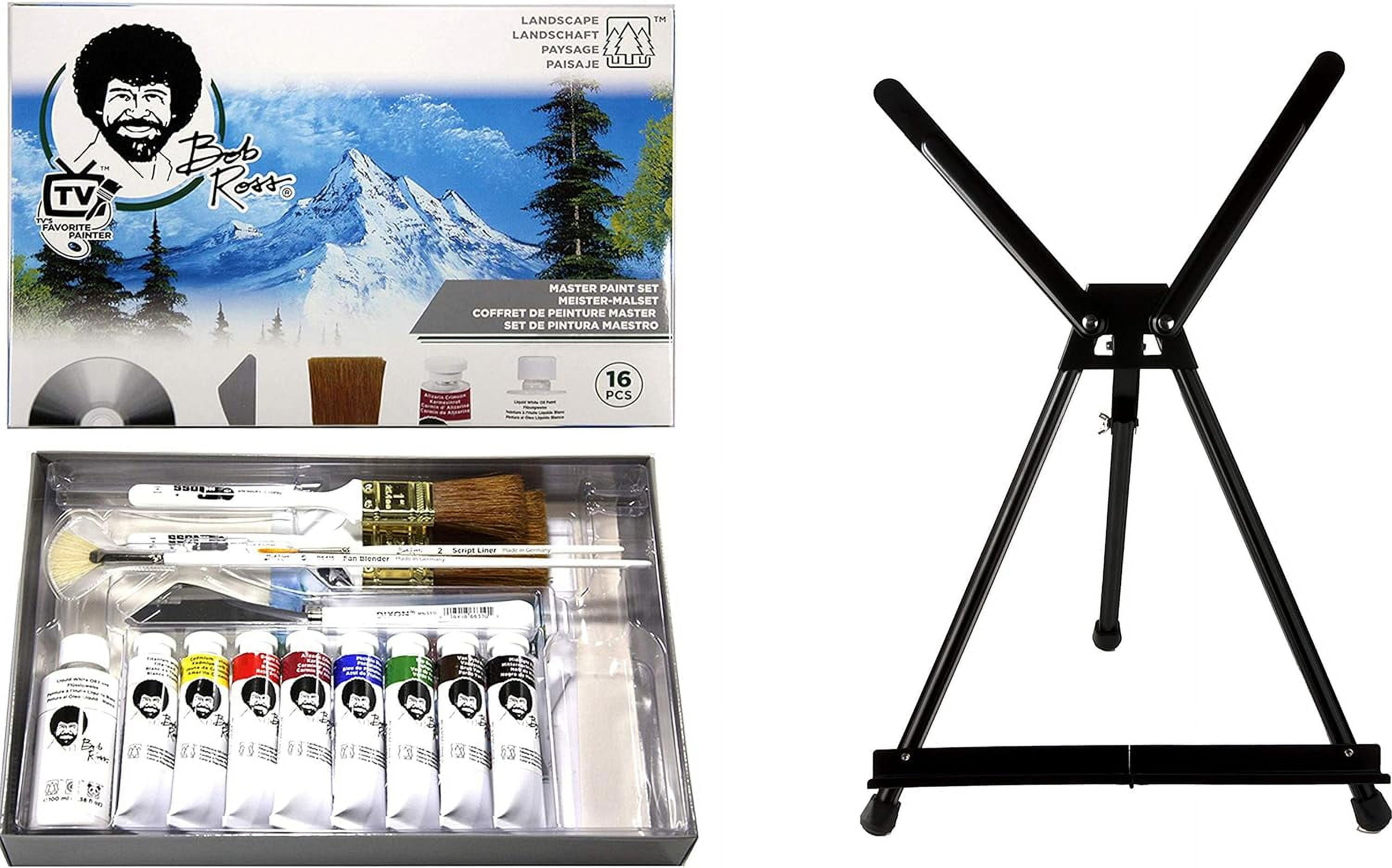 Bob Ross Master Artist Oil Paint Set Bundle With Aluminum Table Easel ...
