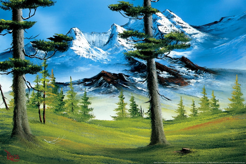 Bob Ross Mountain Glory Art Print Painting Bob Ross Poster Bob Ross Collection Bob Art Paintings ...