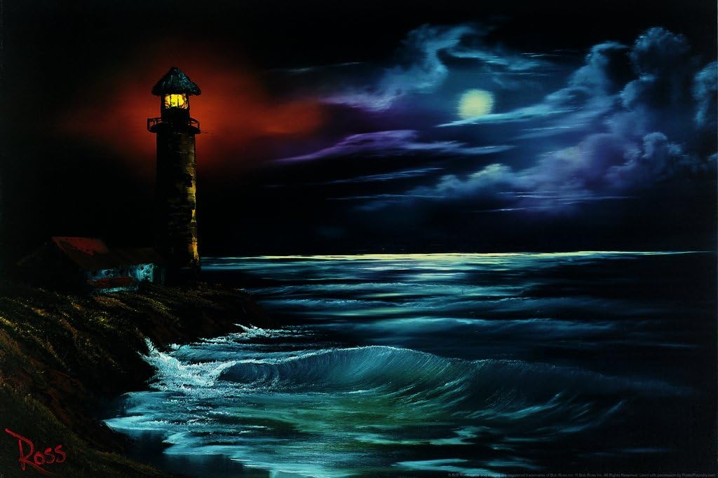 Bob Ross Night Light Art Print Painting Bob Ross Poster Bob Ross ...