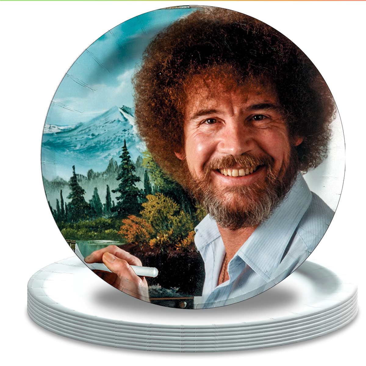 Bob Ross Plates Party Supplies Birthday Dinnerware Decorations ...