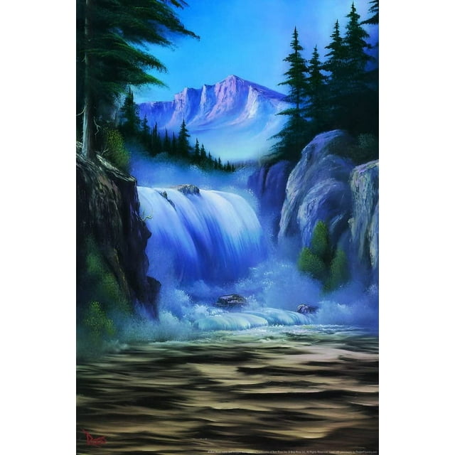 Bob Ross Spectacular Waterfall Art Print Painting Cool Wall Art Print ...