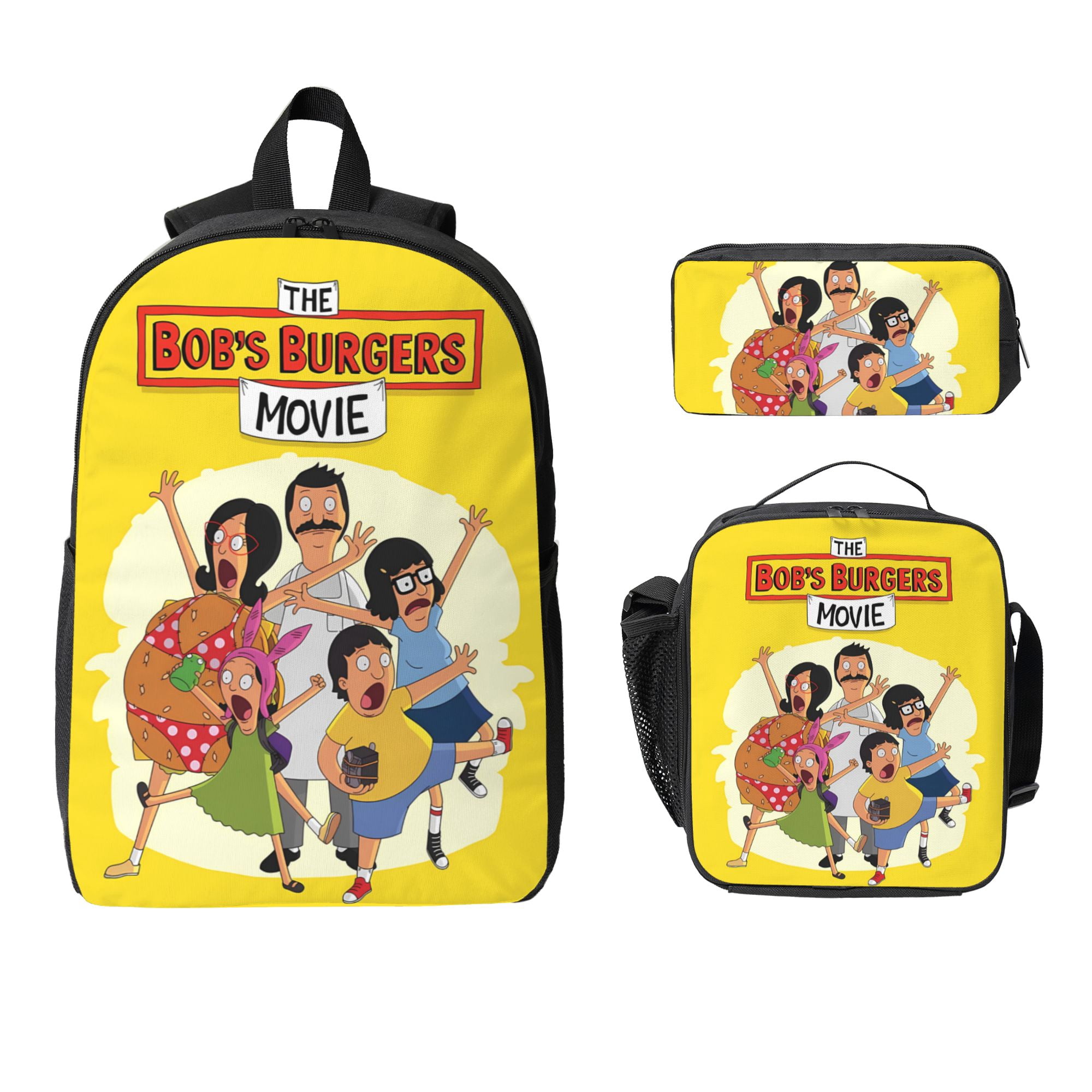 Bob'S Burgers 3 Piece Backpack Set with Lunch Bag Pencil Case , High ...