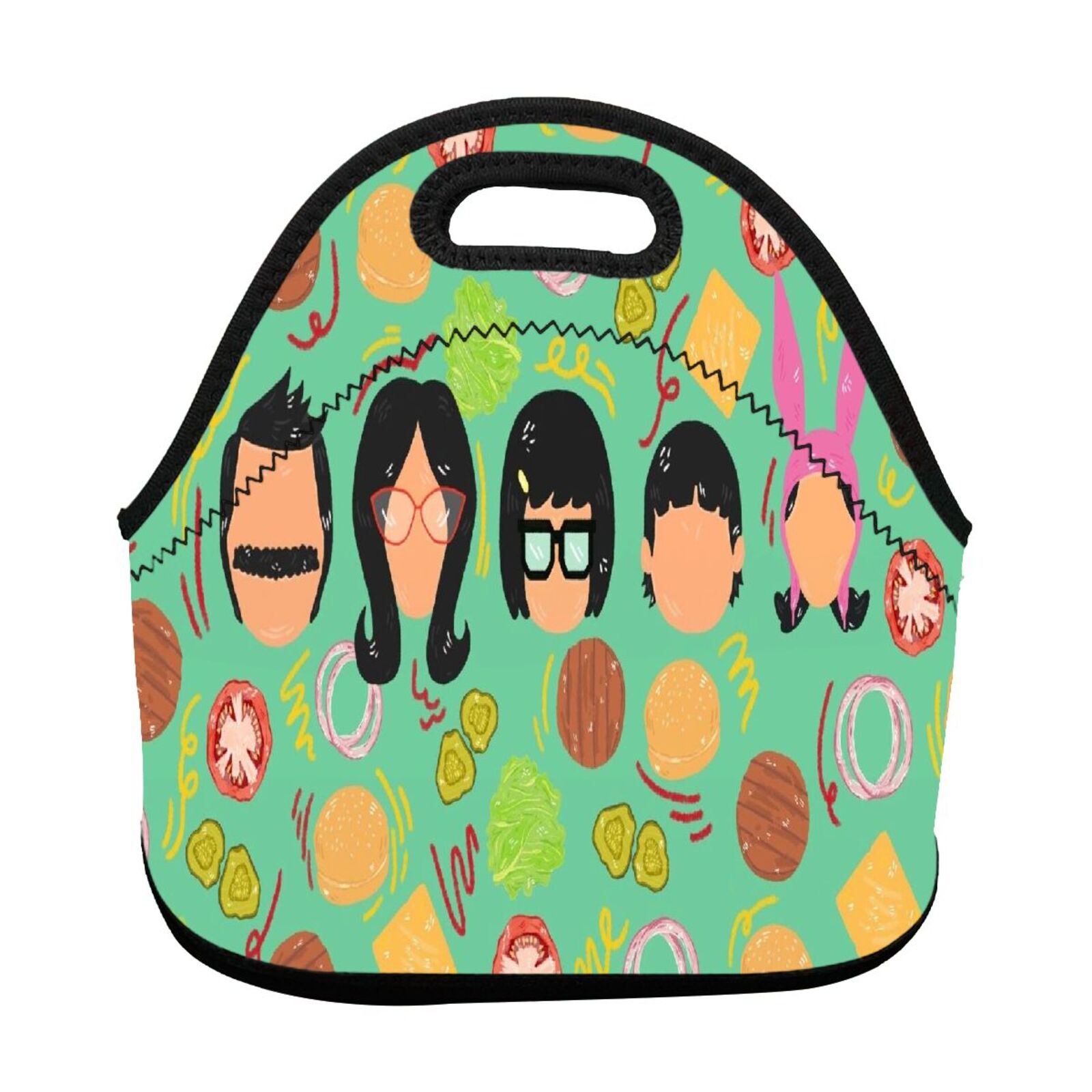 Bob'S Burgers (39) Reusable Neoprene Lunch Bag Insulated Lunch Box ...