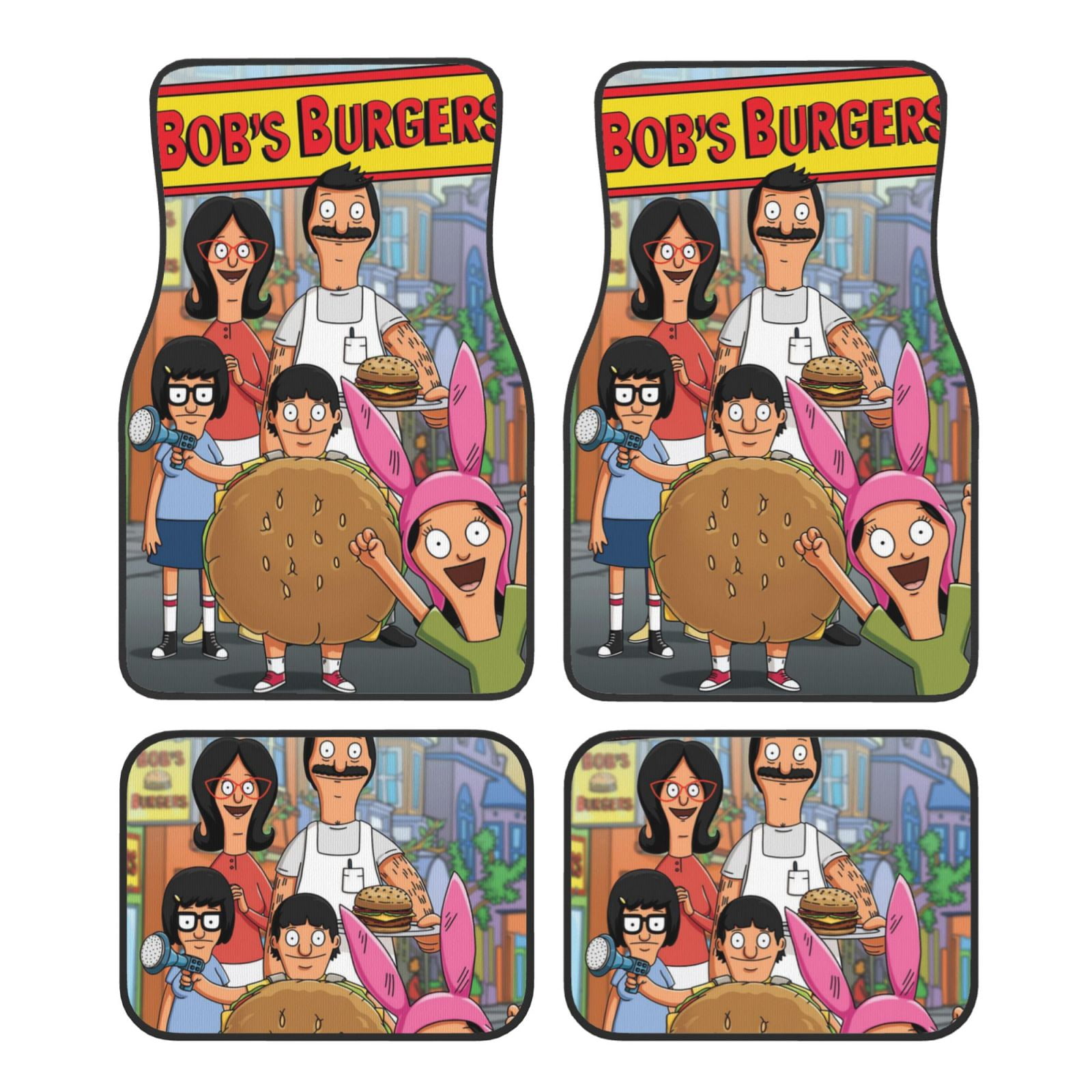 Bob'S Burgers Car Floor Mats Front Rear Floor Foot Mats 4-Piece Non ...