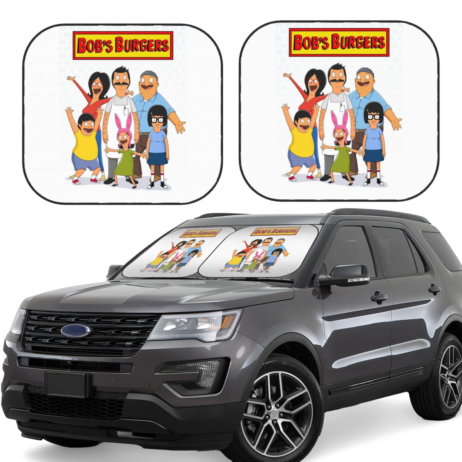 Bob'S Burgers Car Windshield Sun Shade Foldable 2-Piece Auto Front ...