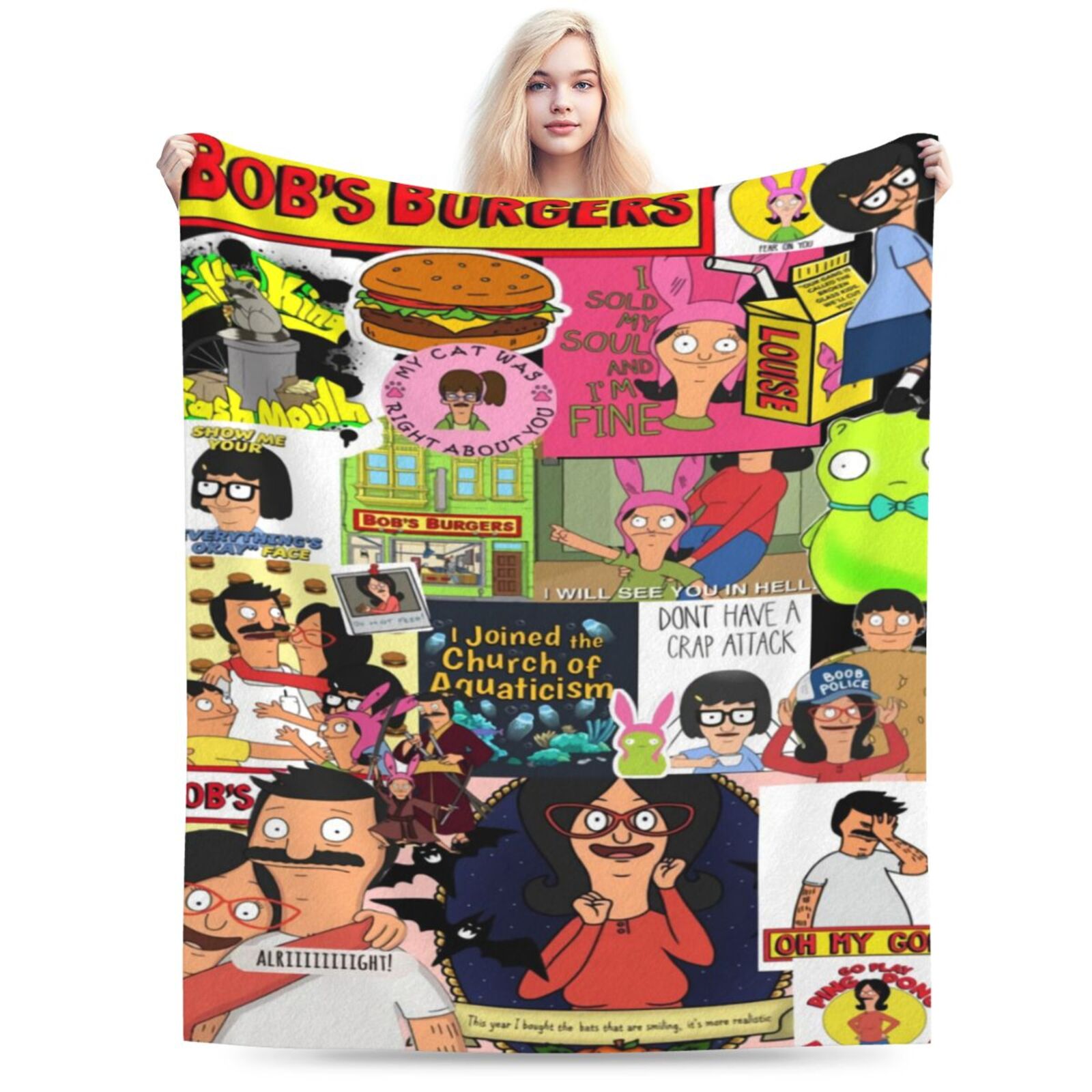 Bob'S Burgers Cartoon Boys Girls Blanket Super Soft Cozy Warm Plush ...