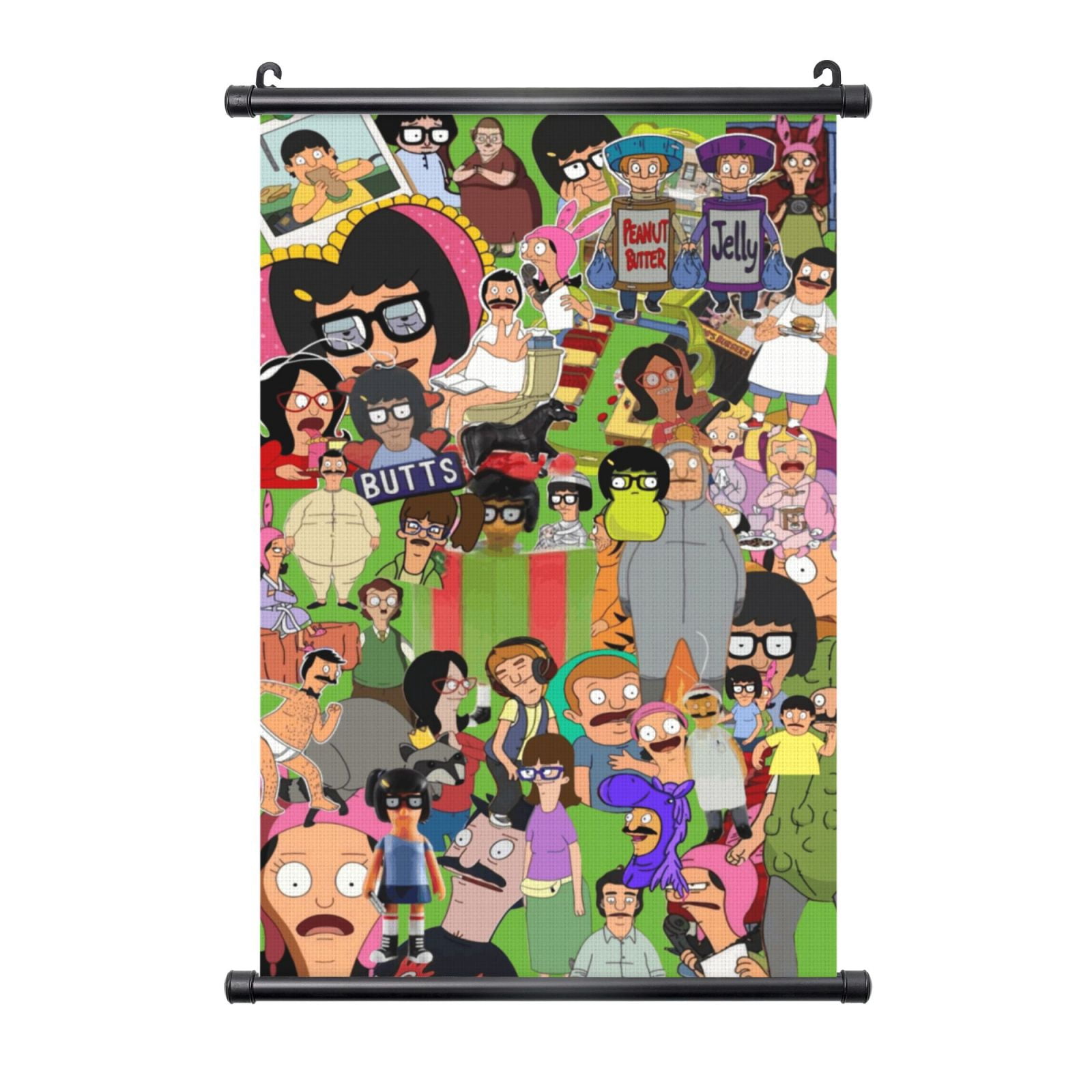 Bob'S Burgers Hanging Poster Plastic Shaft Canvas Wall Hanging Banner ...