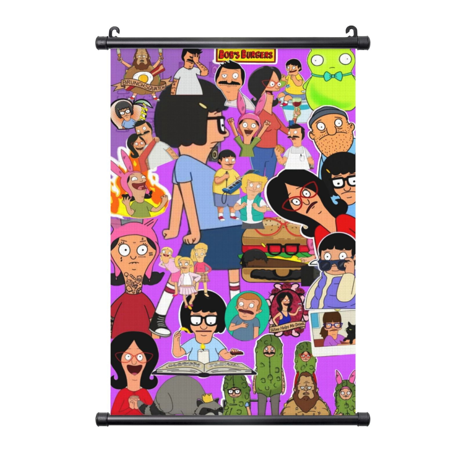 Bob'S Burgers Hanging Poster Plastic Shaft Canvas Wall Hanging Banner ...