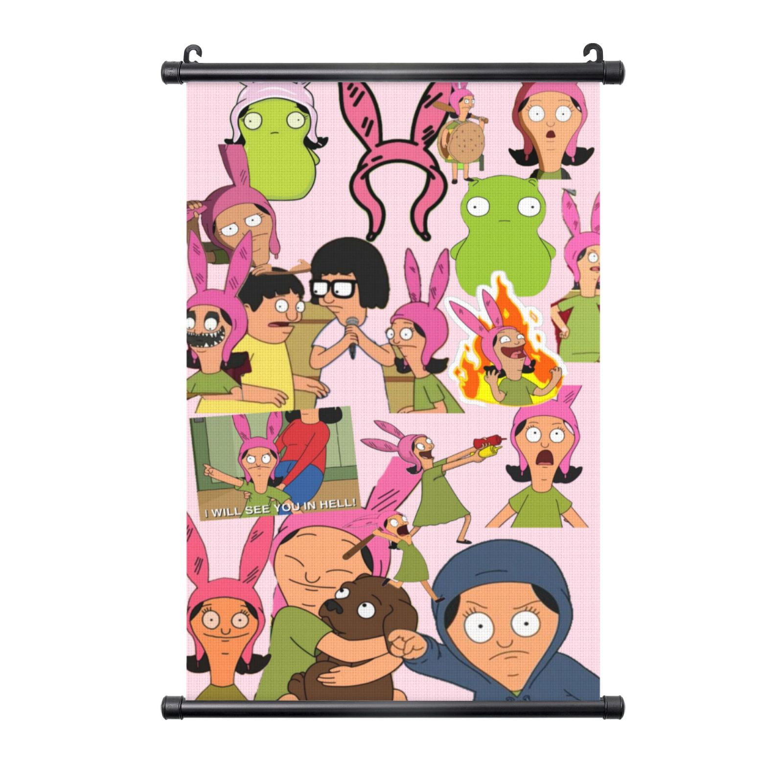 Bob'S Burgers Hanging Poster Plastic Shaft Canvas Wall Hanging Banner ...