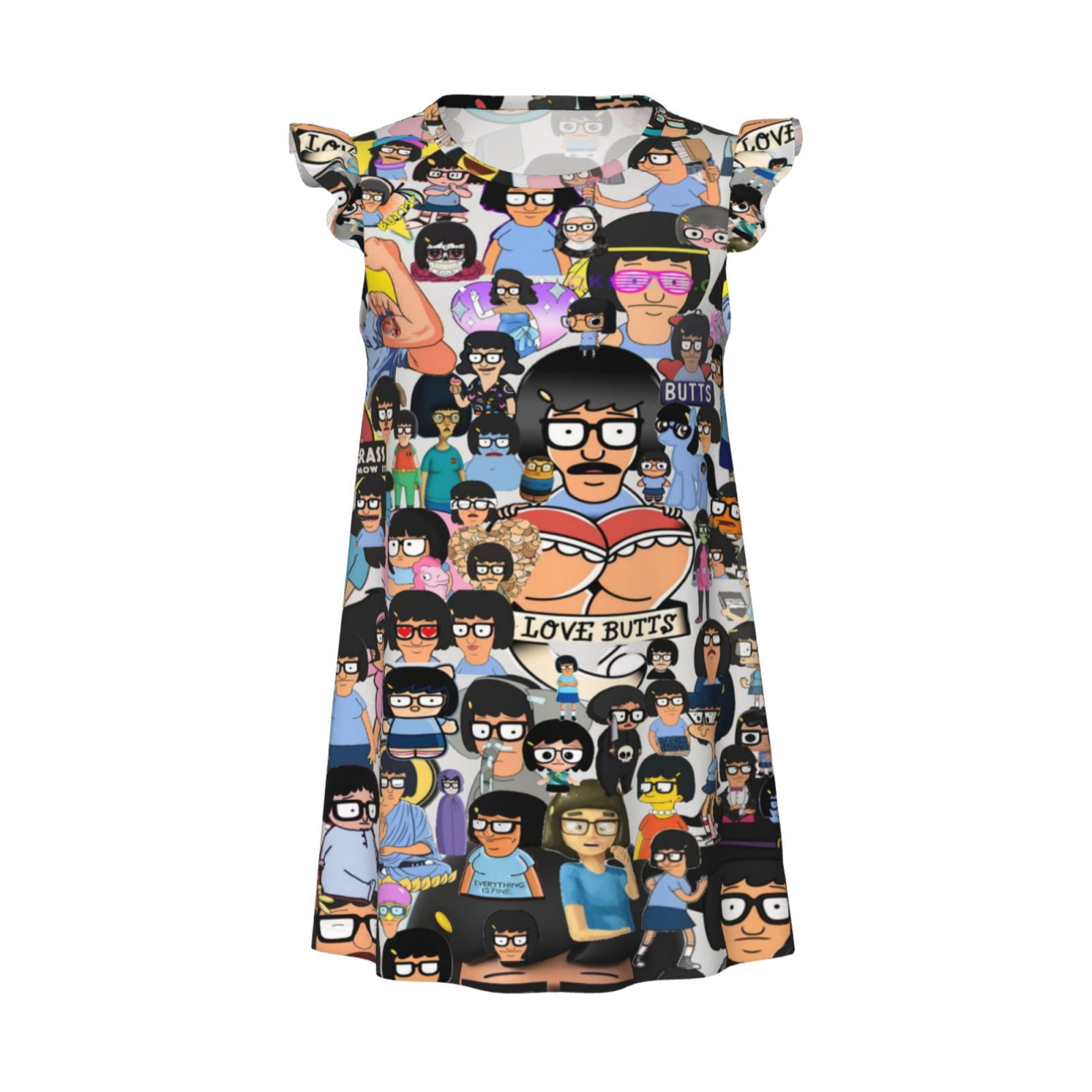 Bob'S Burgers Little Girls Nightgowns Soft Flutter Sleeve Night Dress ...