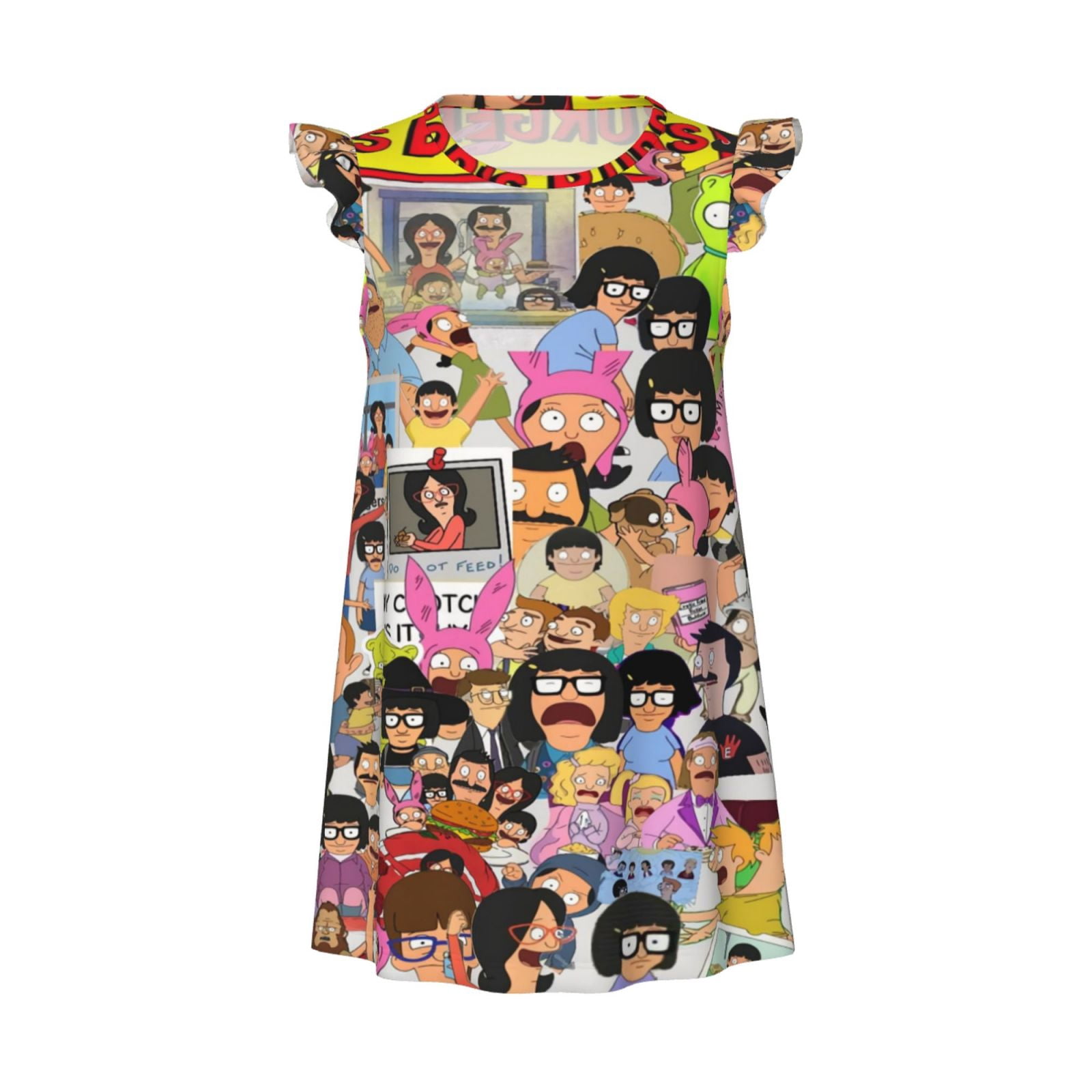 Bob'S Burgers Little Girls Nightgowns Soft Flutter Sleeve Night Dress ...