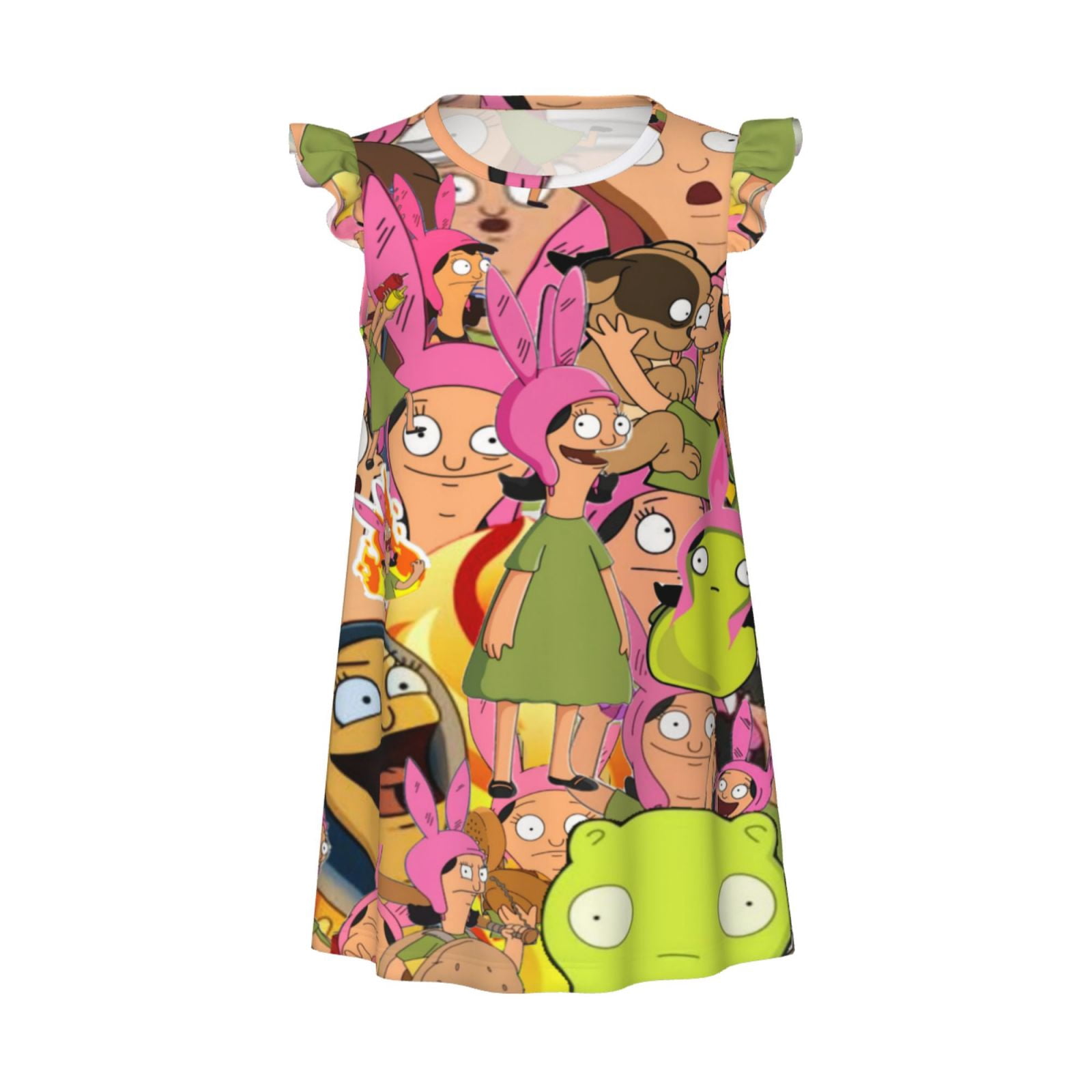 Bob'S Burgers Little Girls Nightgowns Soft Flutter Sleeve Night Dress ...