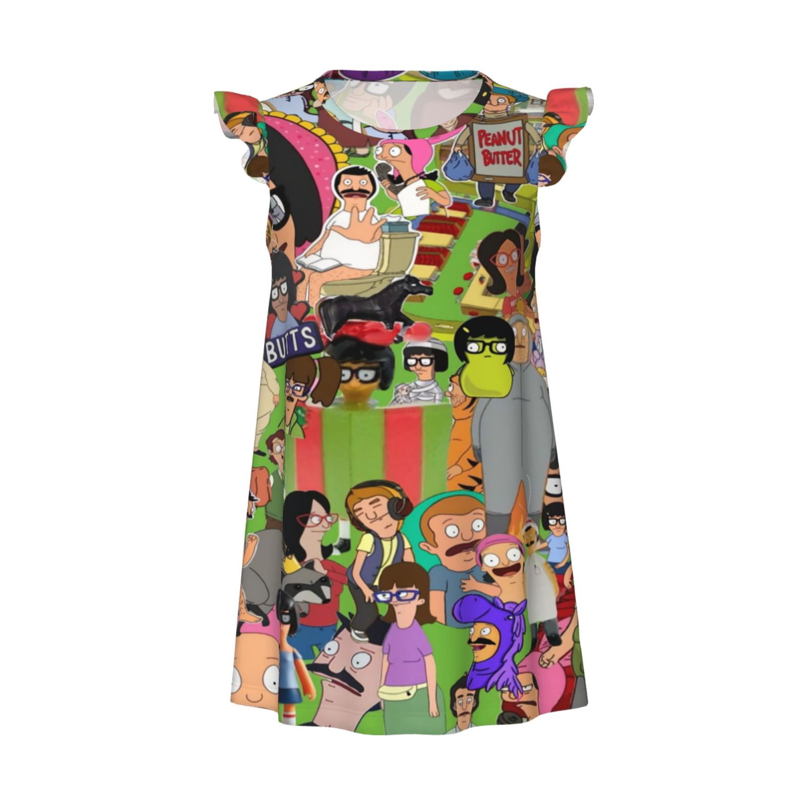 Bob'S Burgers Little Girls Nightgowns Soft Flutter Sleeve Night Dress ...