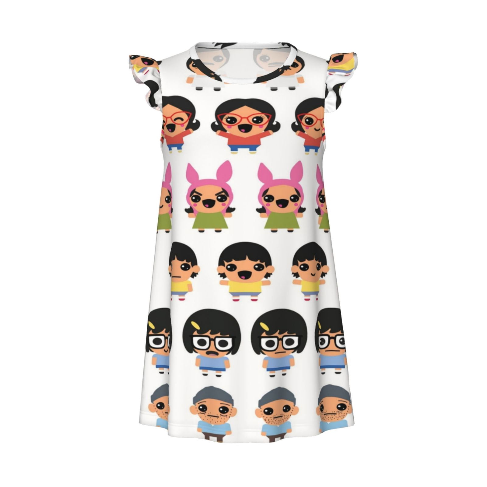 Bob'S Burgers Little Girls Nightgowns Soft Flutter Sleeve Night Dress ...