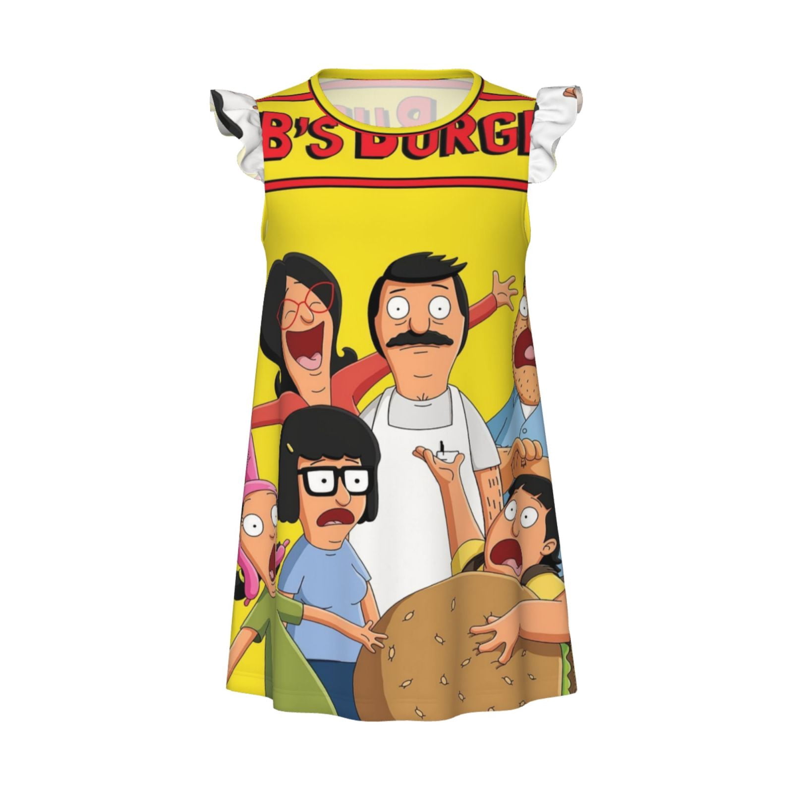 Bob'S Burgers Little Girls Nightgowns Soft Flutter Sleeve Night Dress ...