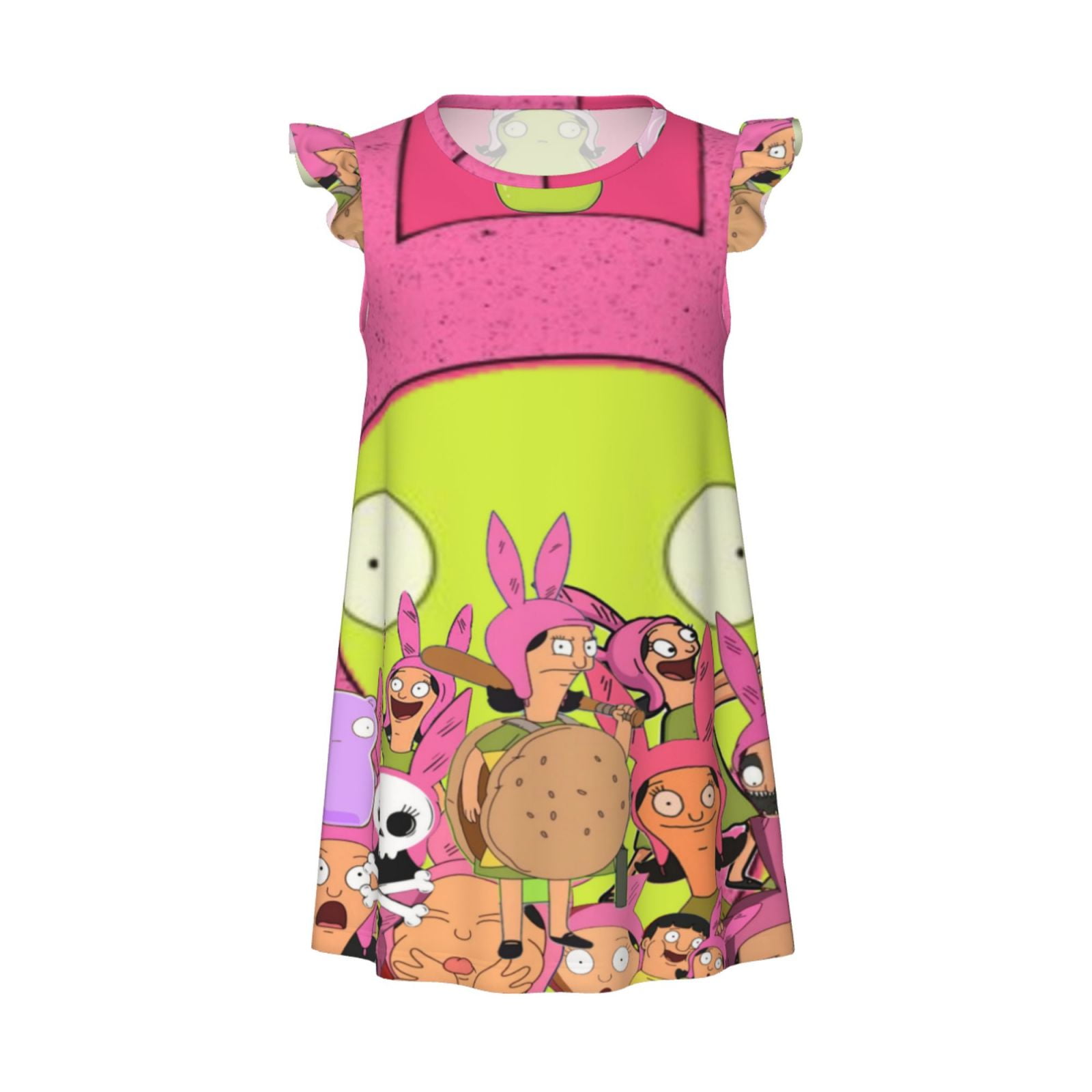 Bob'S Burgers Little Girls Nightgowns Soft Flutter Sleeve Night Dress ...