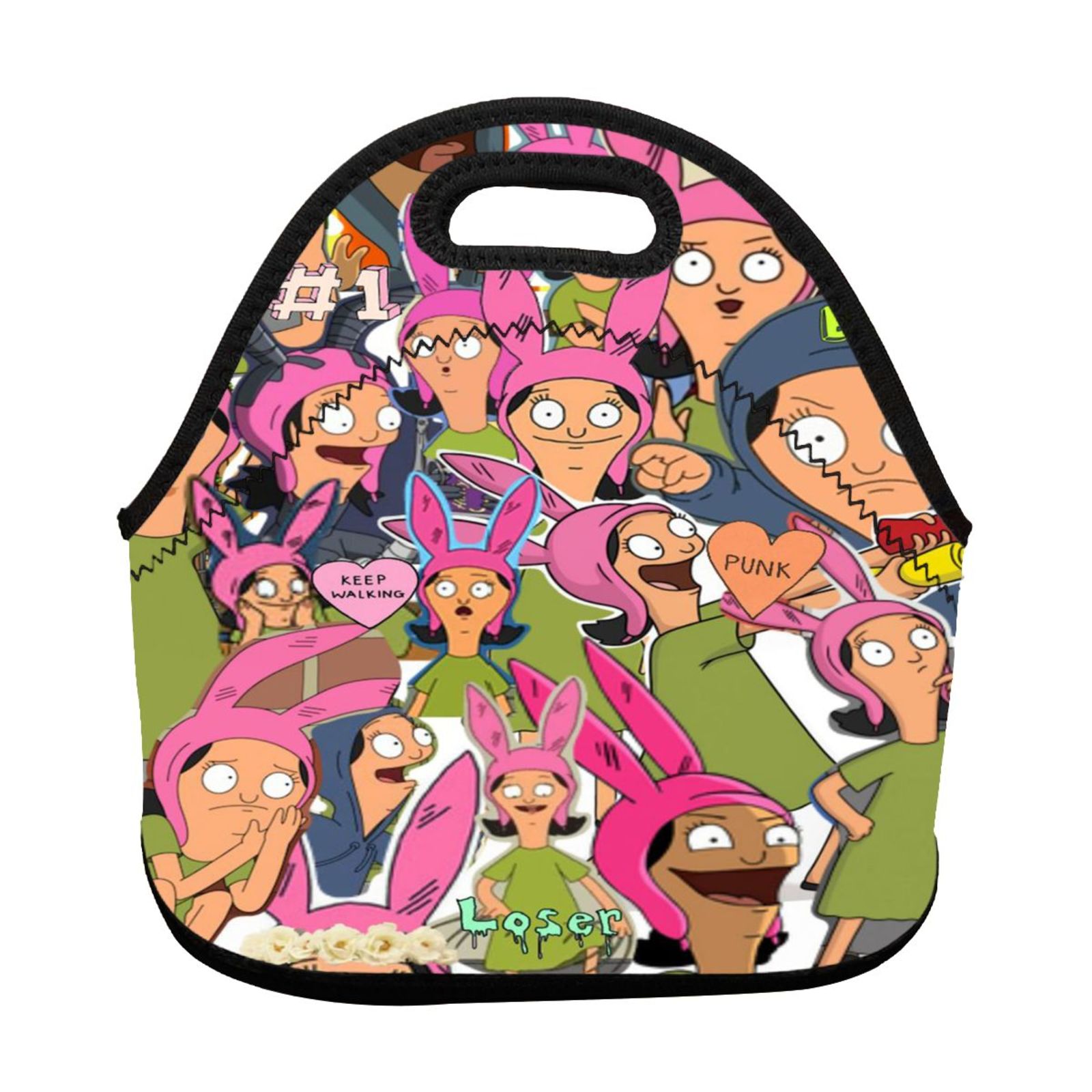 Bob'S Burgers Louise (1) Reusable Neoprene Lunch Bag Insulated Lunch ...