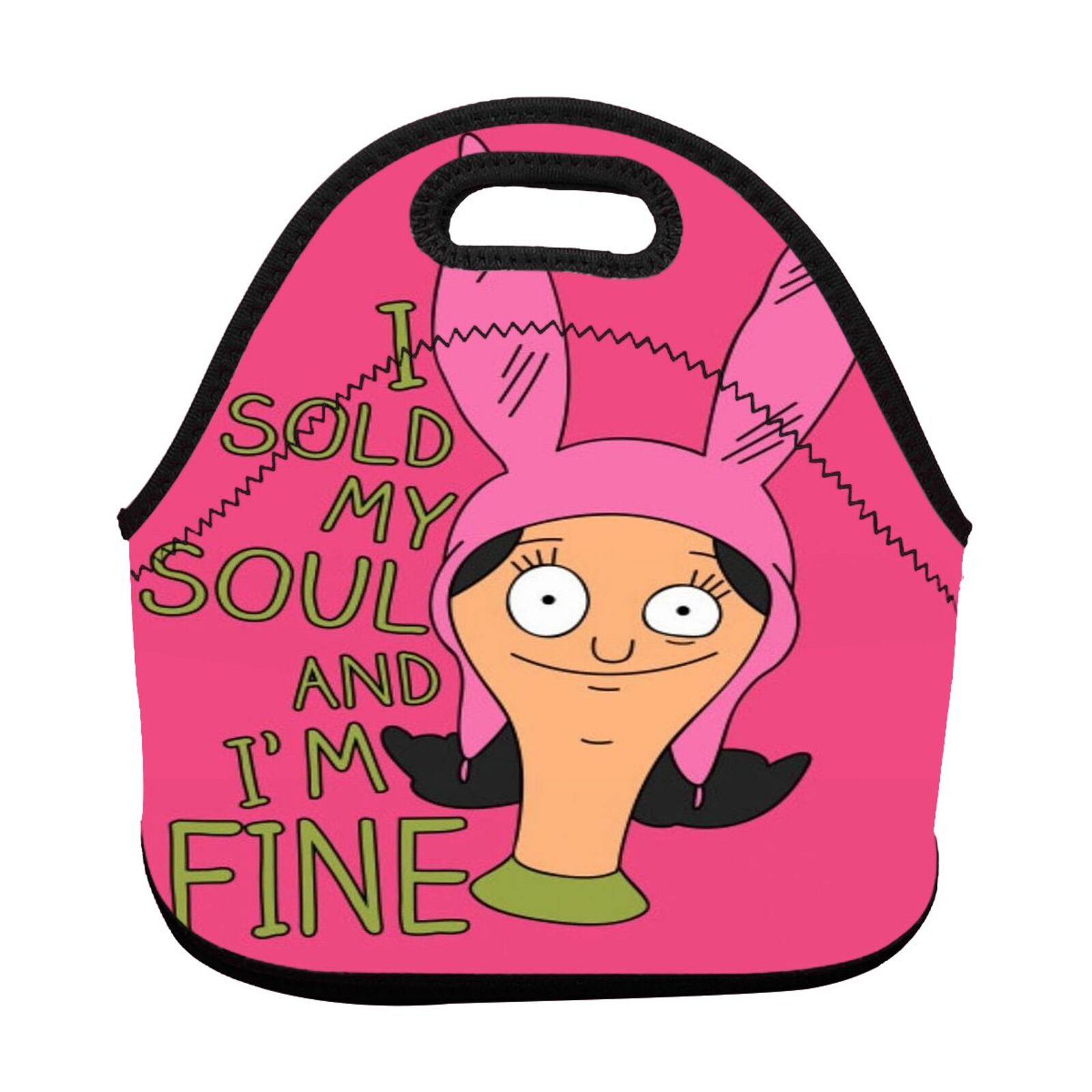 Bob'S Burgers Louise (7) Reusable Neoprene Lunch Bag Insulated Lunch ...
