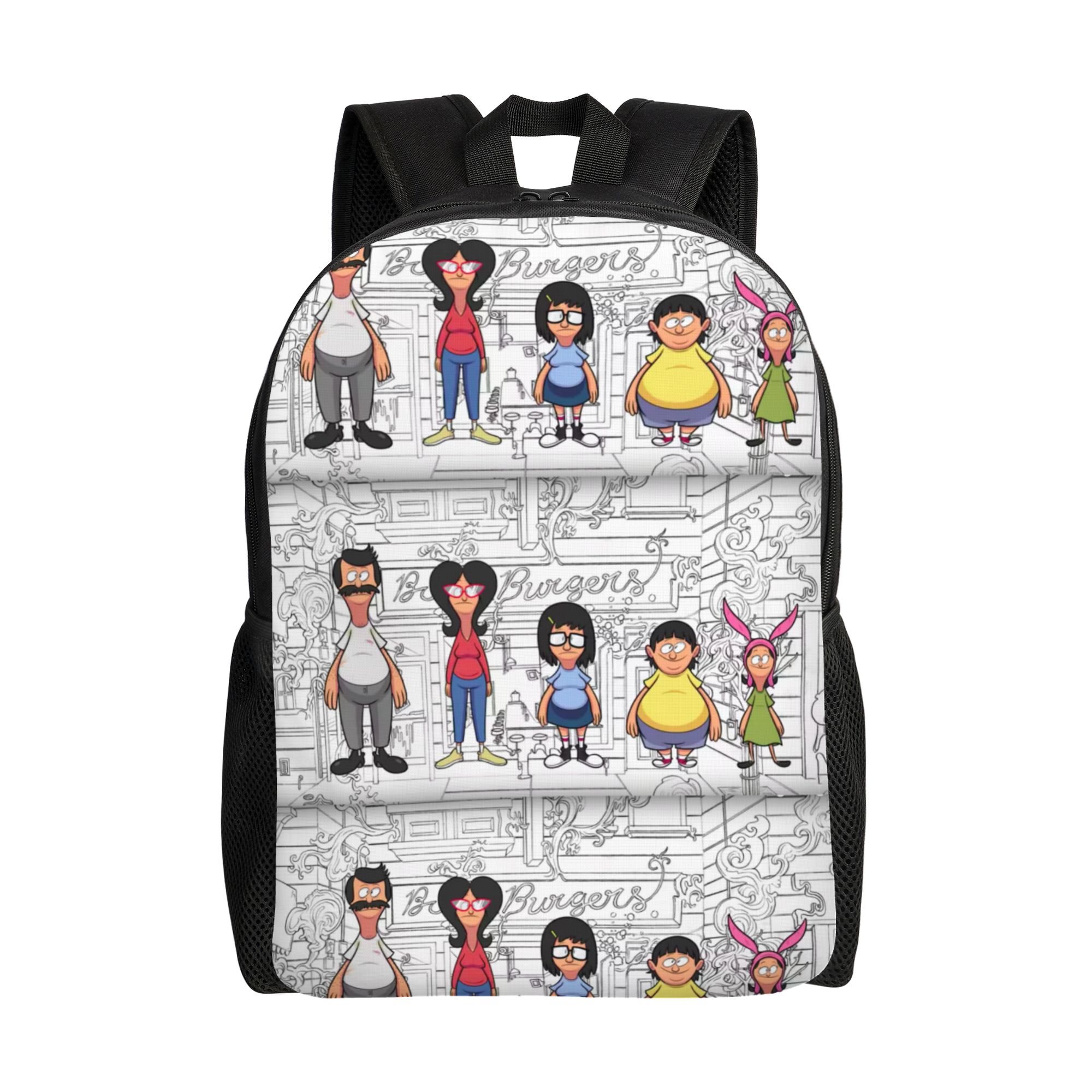 Bob'S Family Cartoon Ham-Burgers Backpack Casual Daypack Backpacks For ...