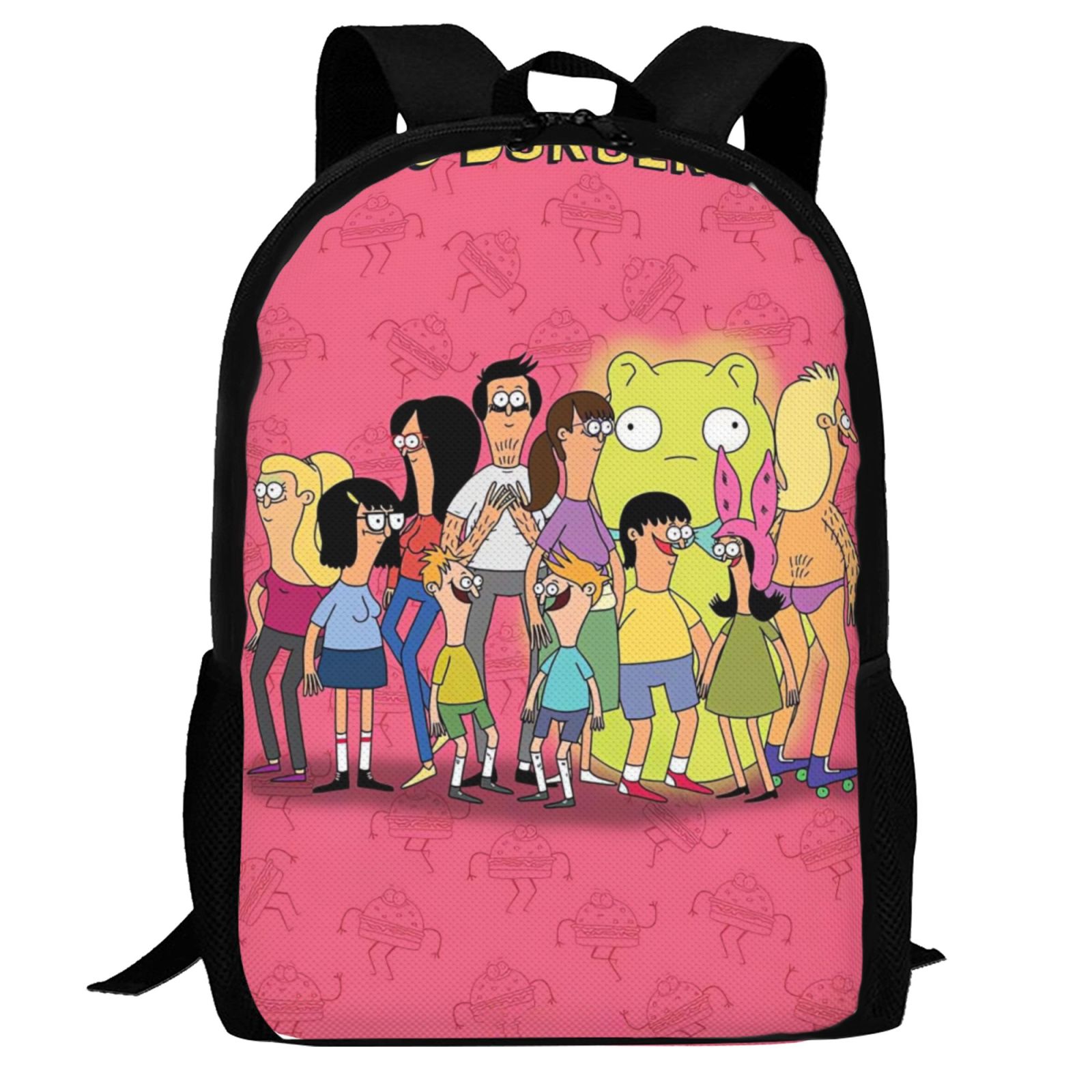 Bob'S Family Cartoon Ham-Burgers Backpack Laptop Backpack For Women 3d ...