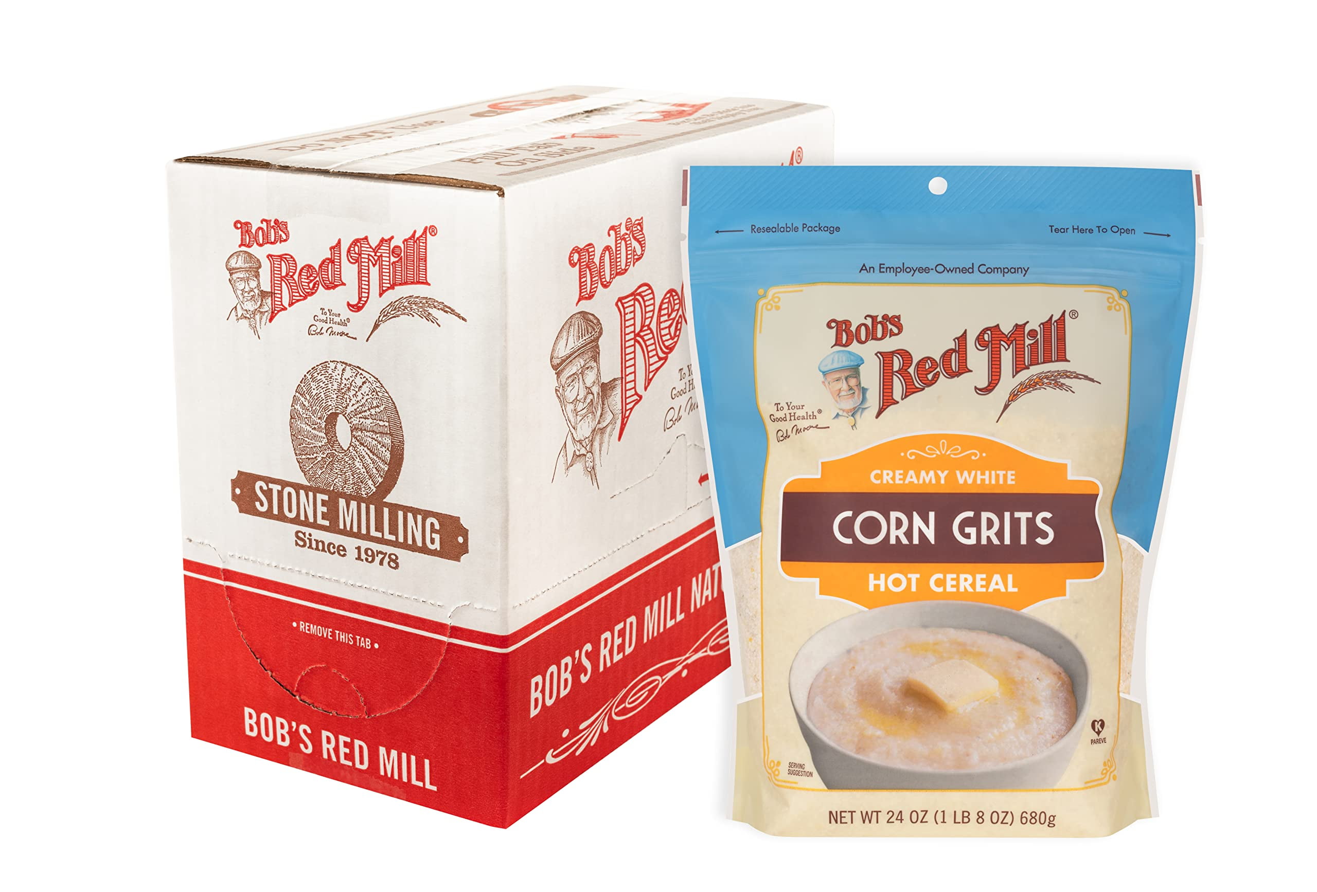 Bob,S Red Mill Creamy White Corn Grits Hot Cereal / Polenta, 24 Ounce ...