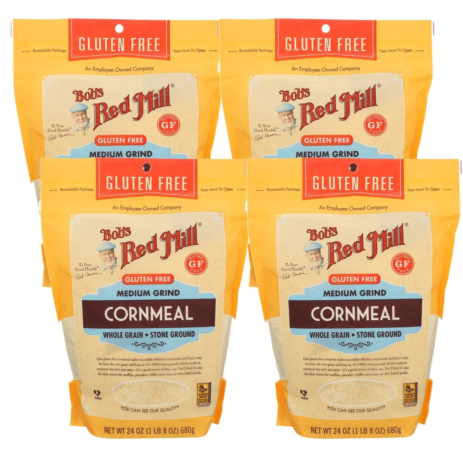 Bob’S Red Mill Gluten Free Medium Grind Cornmeal, 24 Ounce Bag (Pack Of ...
