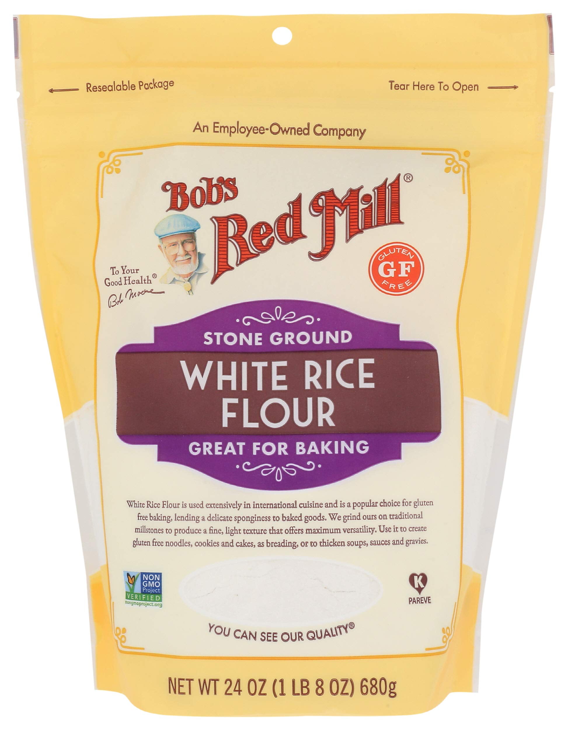 Bob's Red Mill Gluten Free, Finely Ground White Rice Flour, 24 Ounce ...