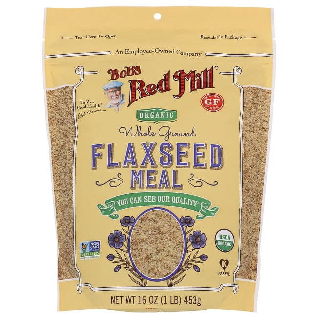 Bob's Red Mill Organic Ground Flaxseed Meal, Fiber-Rich & Omega-3, 16oz ...