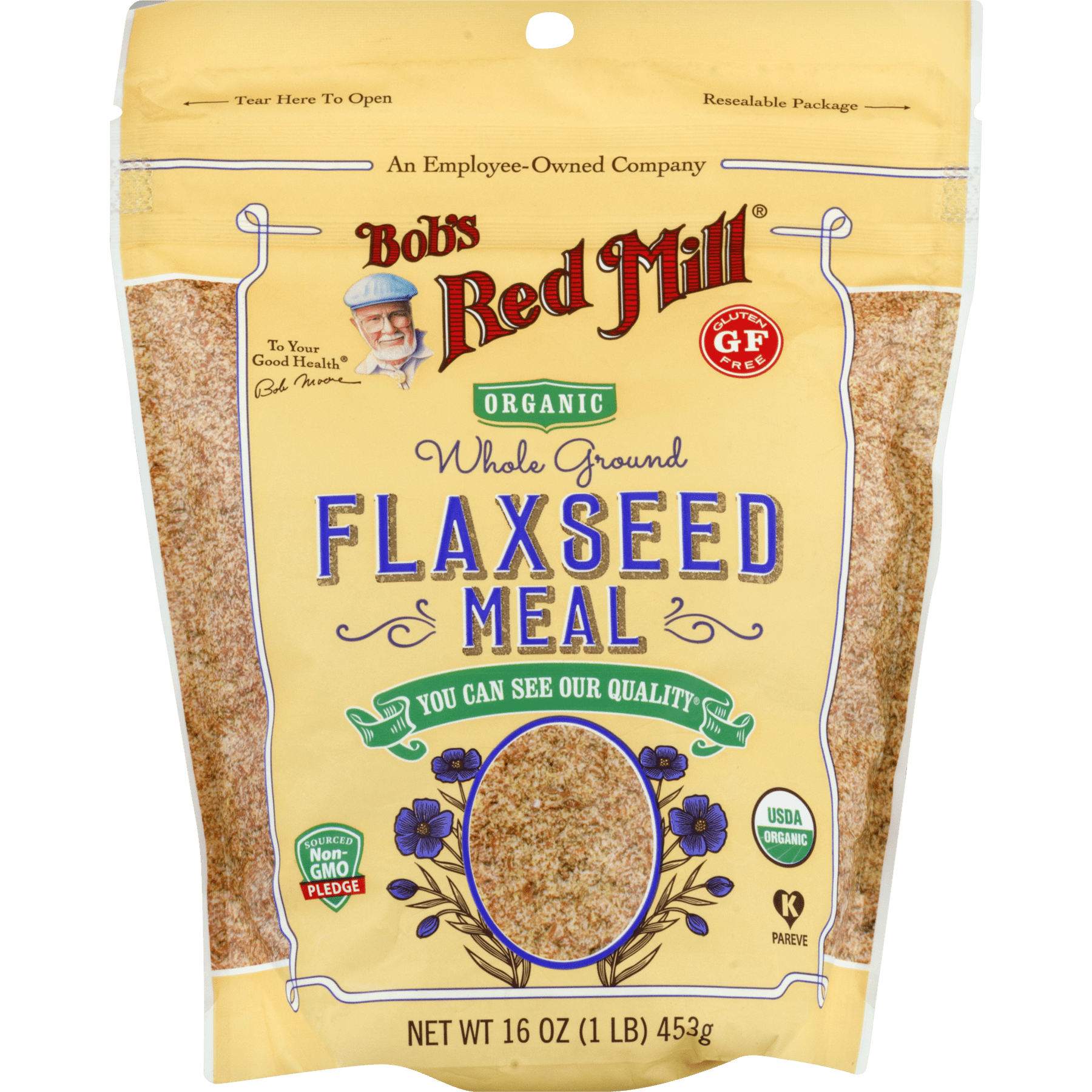Bob's Red Mill Organic Ground Flaxseed Meal, Fiber-Rich & Omega-3, 16oz ...