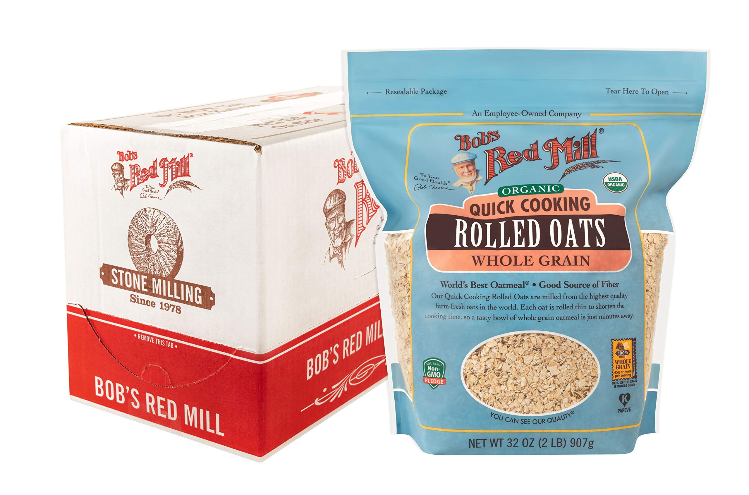 Bob,S Red Mill Organic Quick Cooking Rolled Oats, 32-Ounce (Pack Of 4 ...