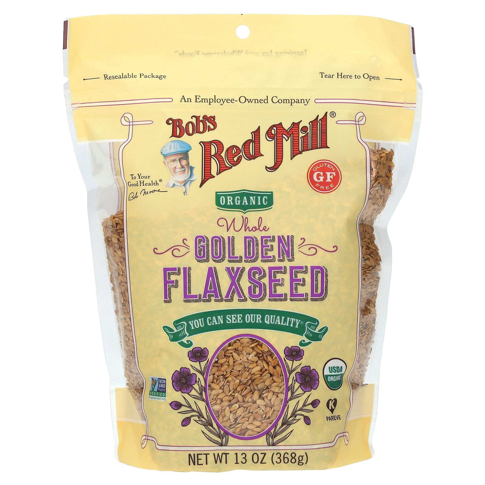 Bob's Red Mill Organic Whole Golden Flaxseed - Premium Flax Seed Meal ...