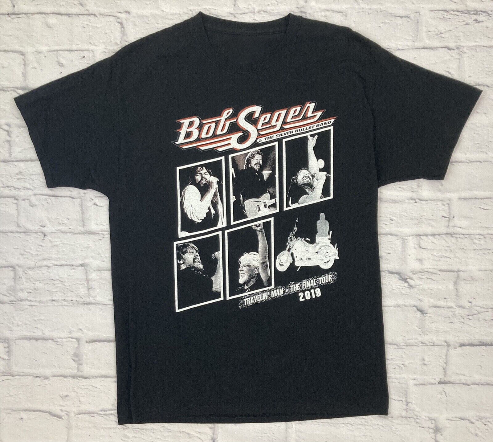 Bob Seger Final Tour Concert Tee Shirt Mens Size Crew Black Shirt ...