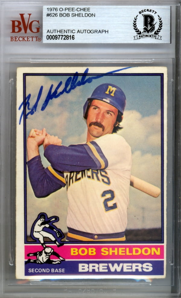 Bob Sheldon Autographed 1976 O-Pee-Chee Card #626 Milwaukee Brewers Beckett BAS #9772816 ...